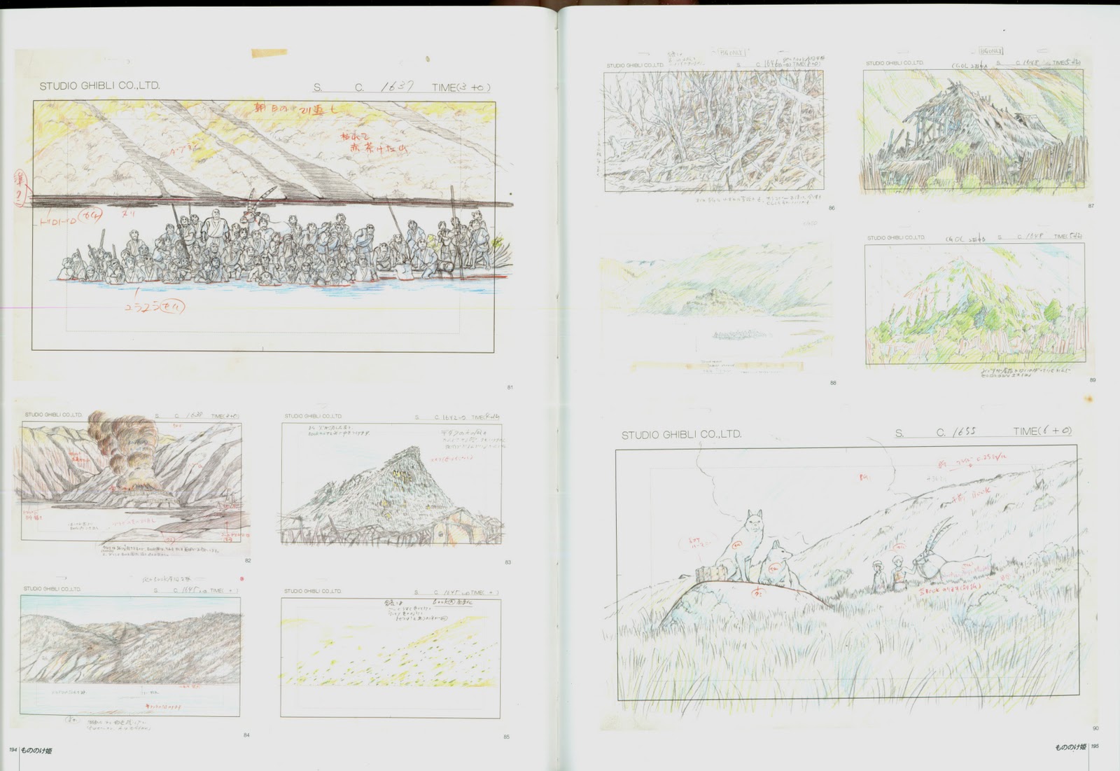 Living Lines Library: もののけ姫 / Princess Mononoke (1997) - Layout Design