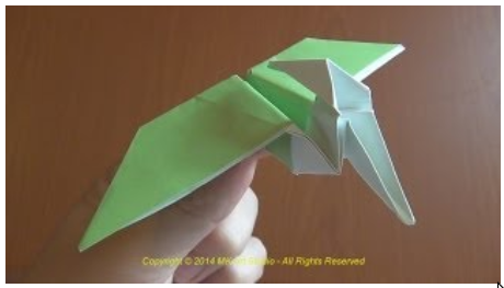 How to Make a Paper Dinosaur / Origami Pterodactyl ~ Easy Paper Origami