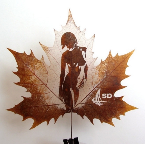 CoolFunClub: Leaf Carving Art