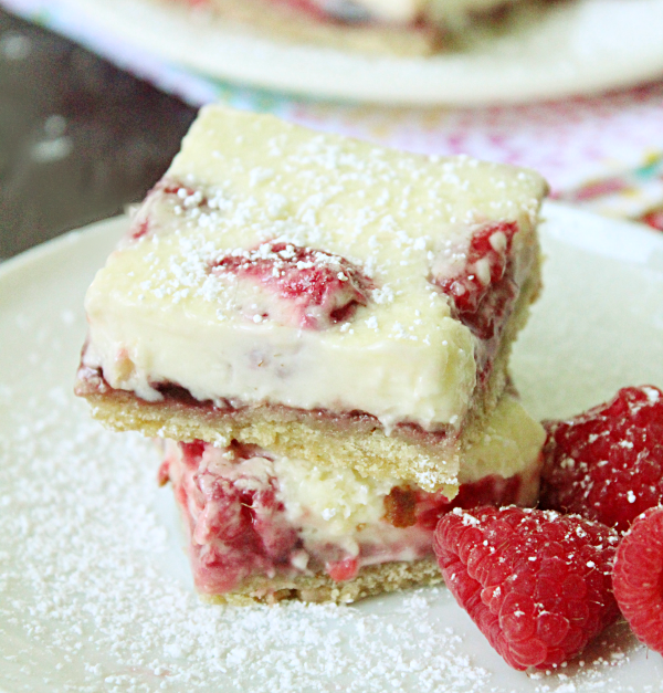 Fresh Raspberry Bars • Table for Seven