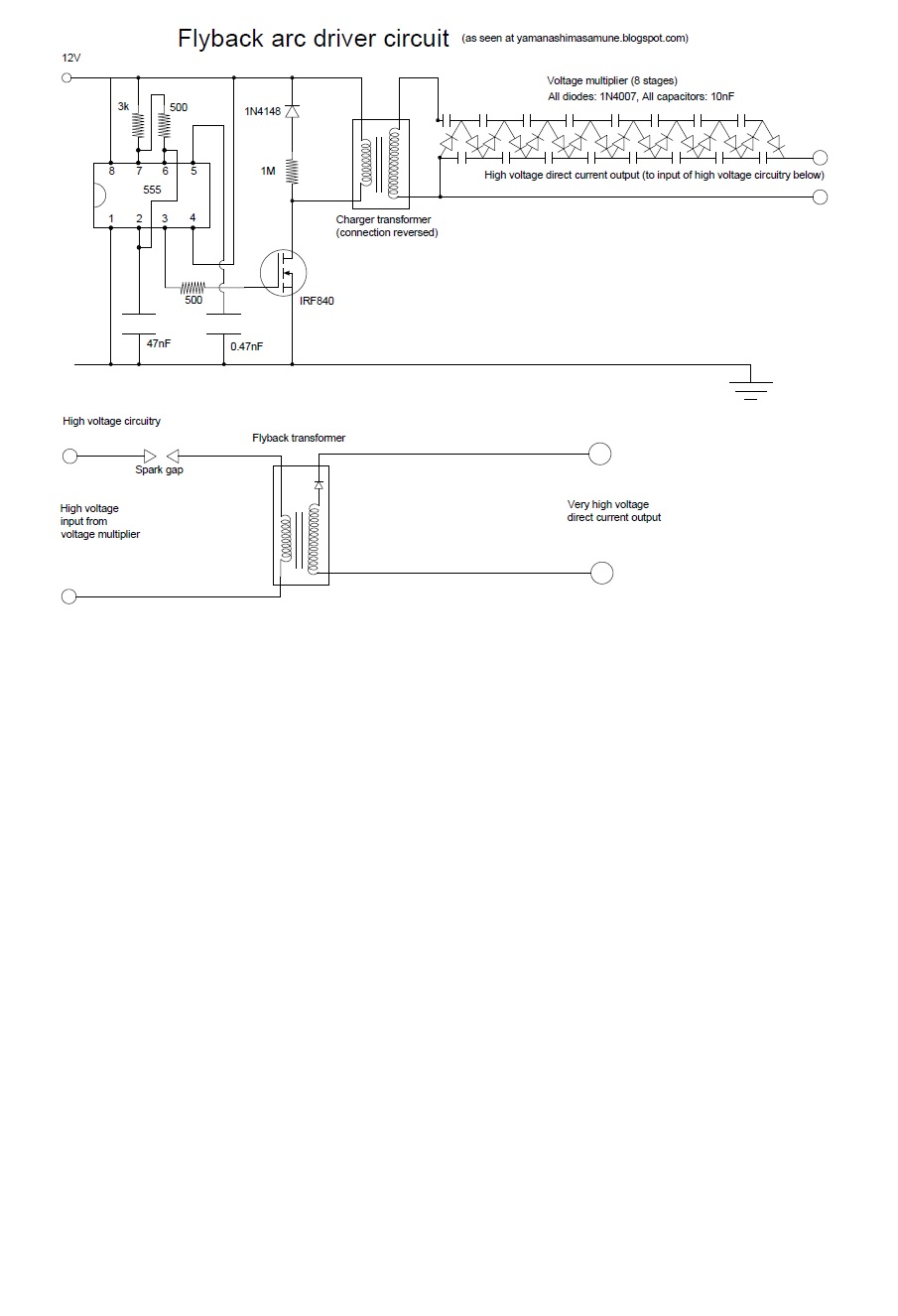 THORPNICS: Flyback arc driver circuit