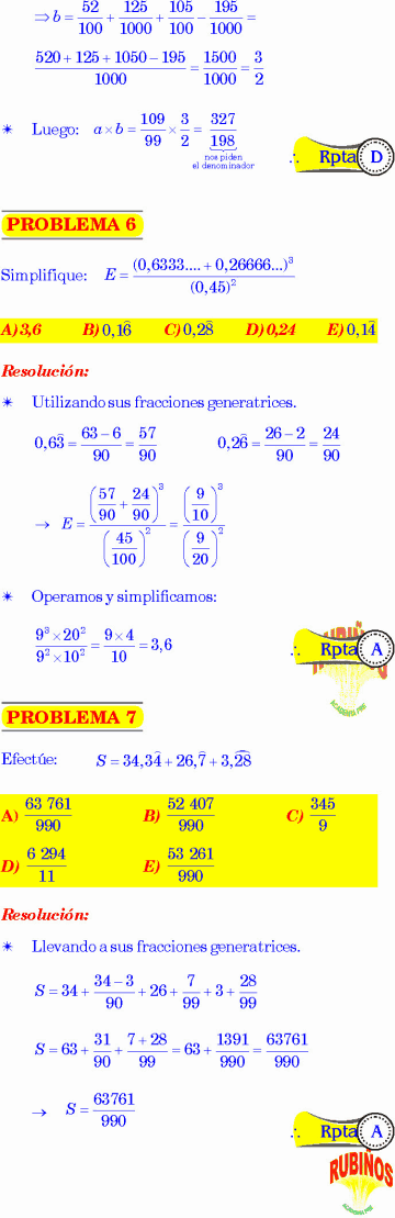 FRACCION GENERATRIZ EJEMPLOS Y EJERCICIOS RESUELTOS