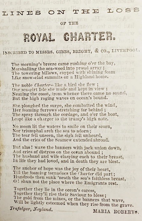 Jot101: 'Lines on the Loss of the Royal Charter'