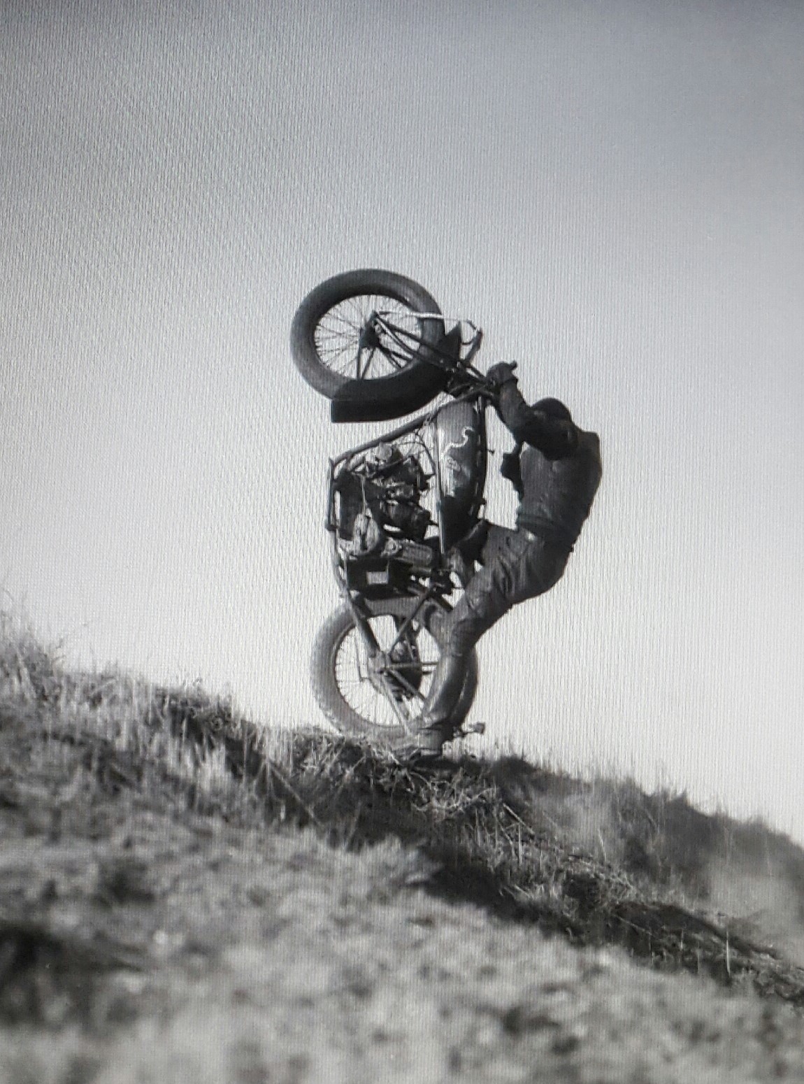 POPPA WHEELIE: Putt Mossman, Trick Rider performs on his Indian, 1933