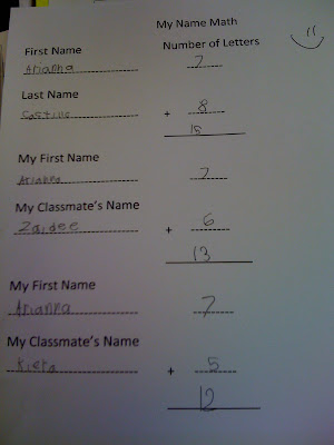 Kindergarten and Mooneyisms: My Name Math - and a Freebie!