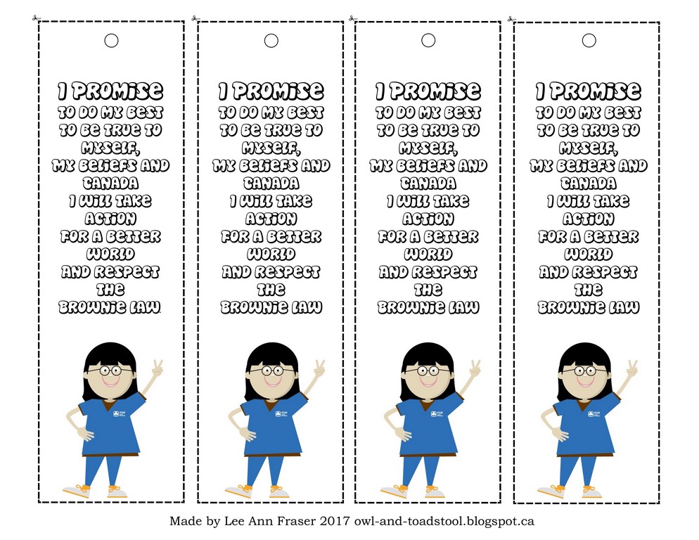 Owl & Toadstool: Promise Bookmarks for Girl Guides of Canada
