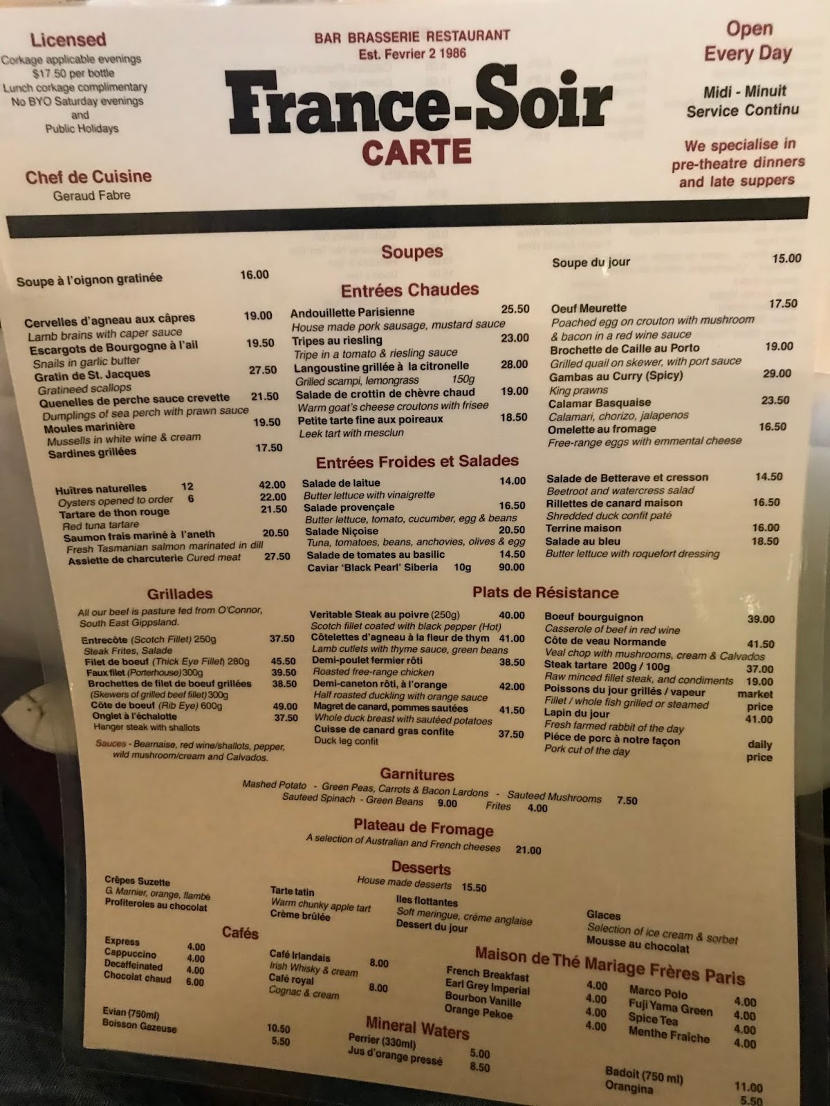 Small Potatoes Make The Steak Look Bigger: France-Soir, South Yarra ...