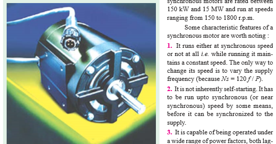 Synchronous motor-working principle and method of starting