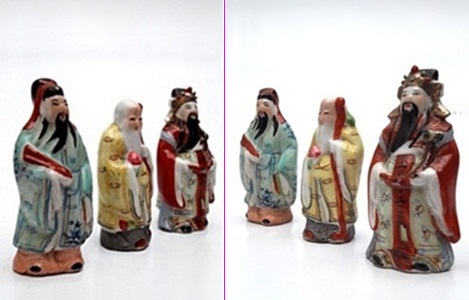 STUDIO ANTIQUE: VINTAGE CHINESE PORCELAIN STATUES OF FU LU SHOU ...