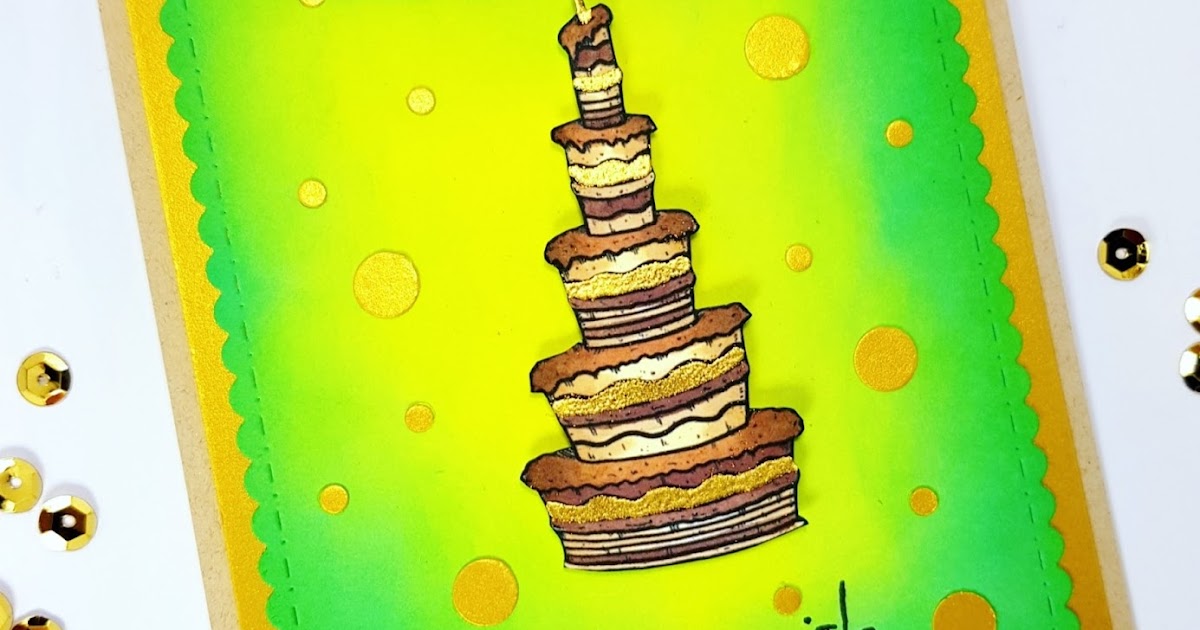 Crafting Love: Cake Stamp Set with Embossing Powder Accents