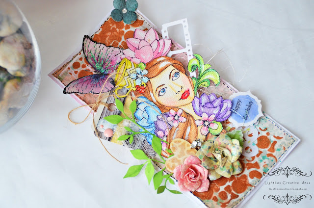 Lightbox creative Ideas: Watercolor Prima Card