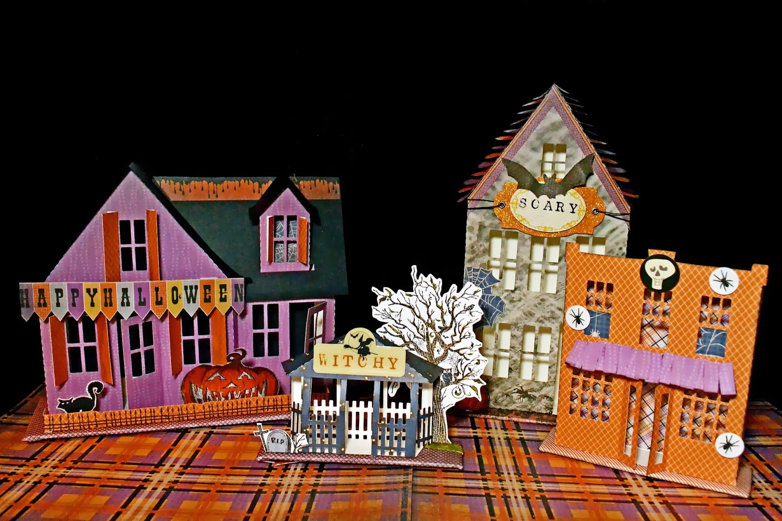 pinkpapercrowns: Spooky Halloween Village - DCWV "Spookytime"