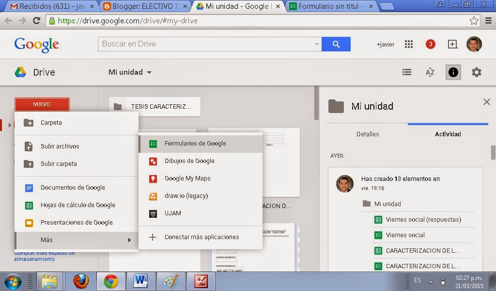 ¿COMO CREAR UN FORMULARIO EN GOOGLE DRIVE? ~ ELECTIVO TIC´S