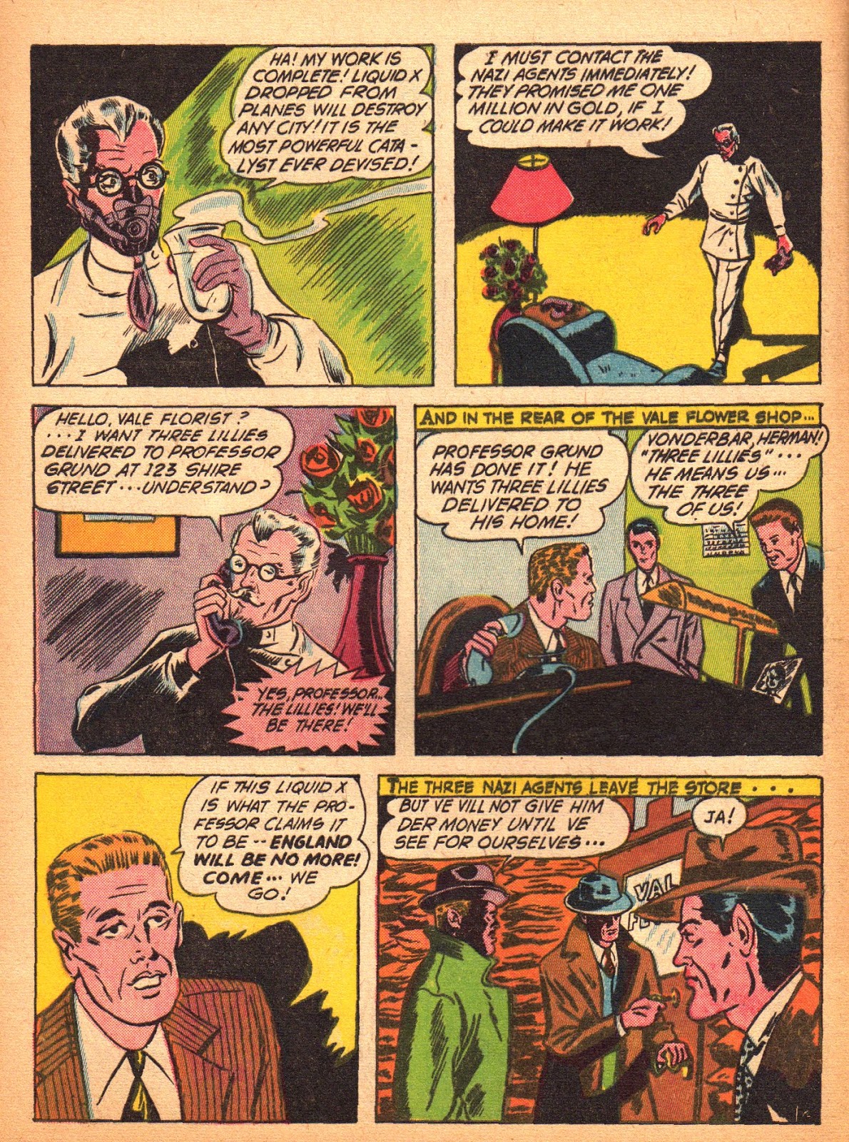 Four-Color Shadows: Liquid X-Leonard Starr-1942