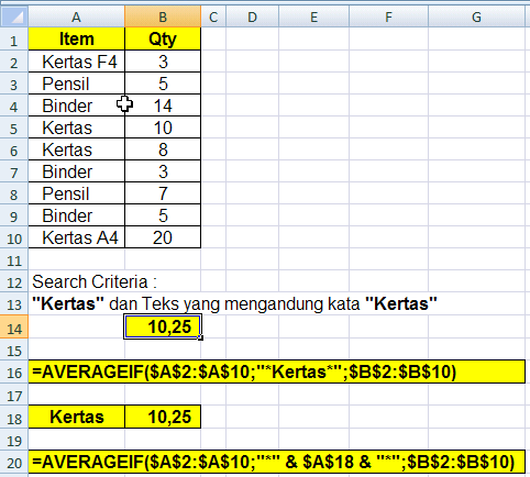 Tips-tips Rumus Excel: Fungsi AVERAGE dan variannya