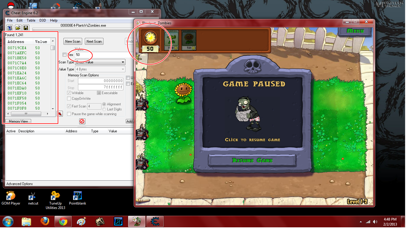 How To PvZ engine cheat