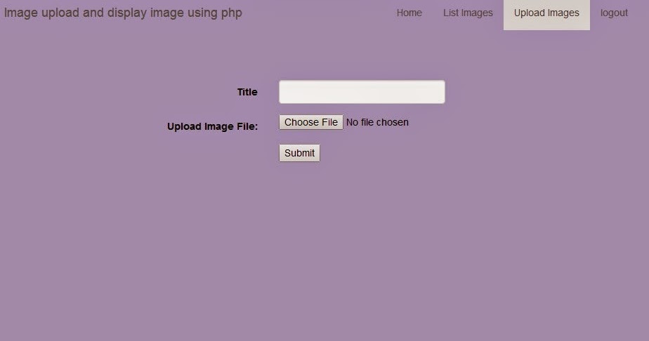Upload And Display Image From Database Using Php Mysql 
