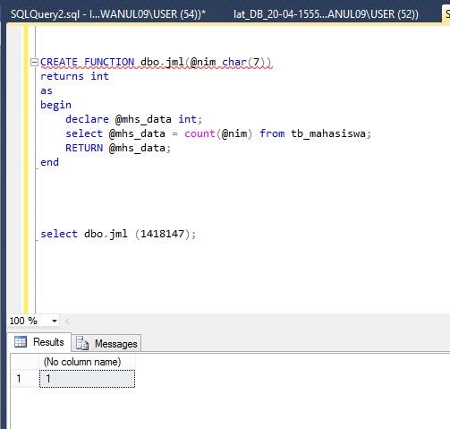 Teknik Informatika - ITN Malang: Tutorial membuat Stored Procedure dan Function pada Microsoft ...