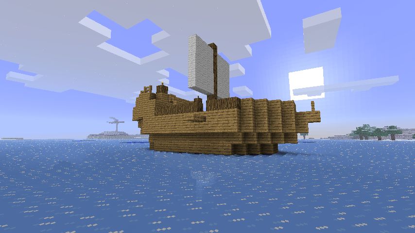 Exit: Pyramid and ship (Minecraft)