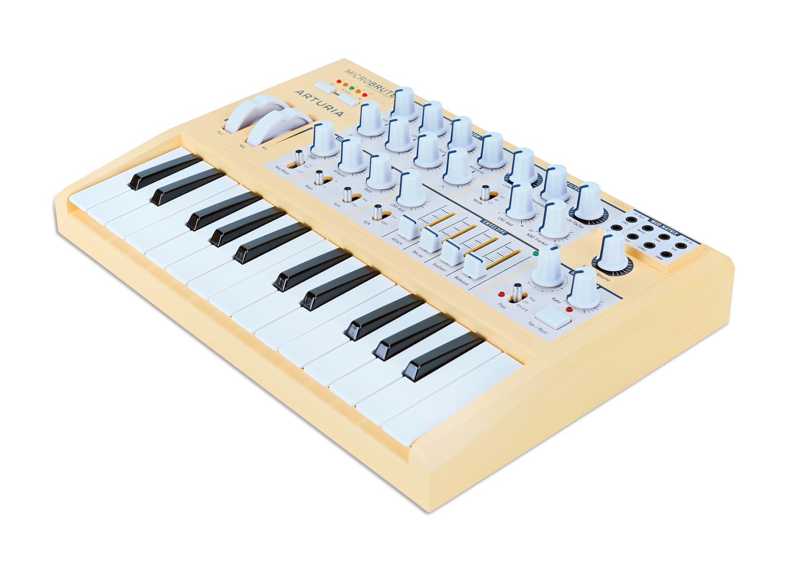MATRIXSYNTH: Arturia MicroBrute SE's in Blue, Orange, and White