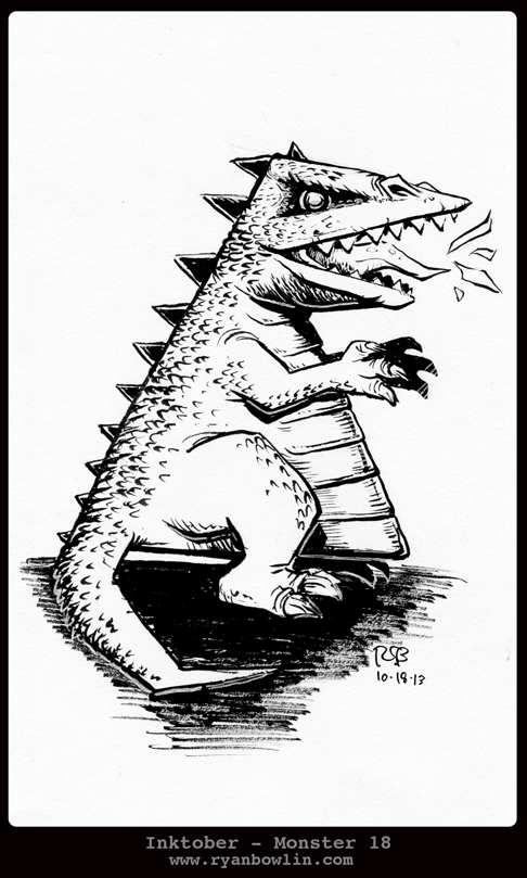The Art of Ryan Bowlin: INKtober Monster #18 - Killer Polygon