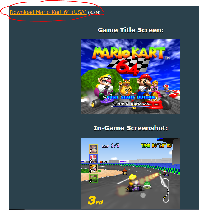 Mario Kart : Descargas de los Roms de los juegos