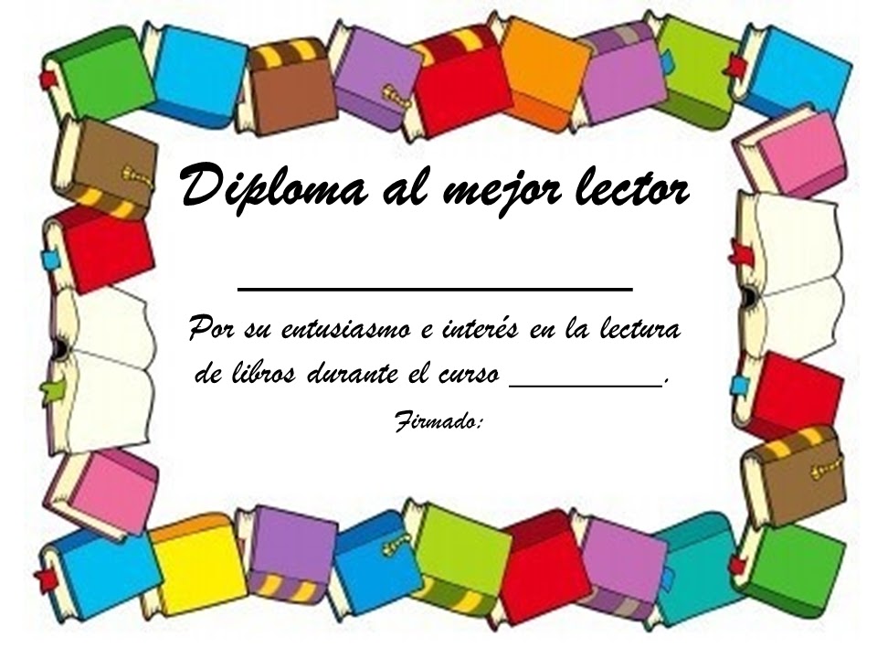 MIS COSITAS DE PROFE: Diploma al mejor lector