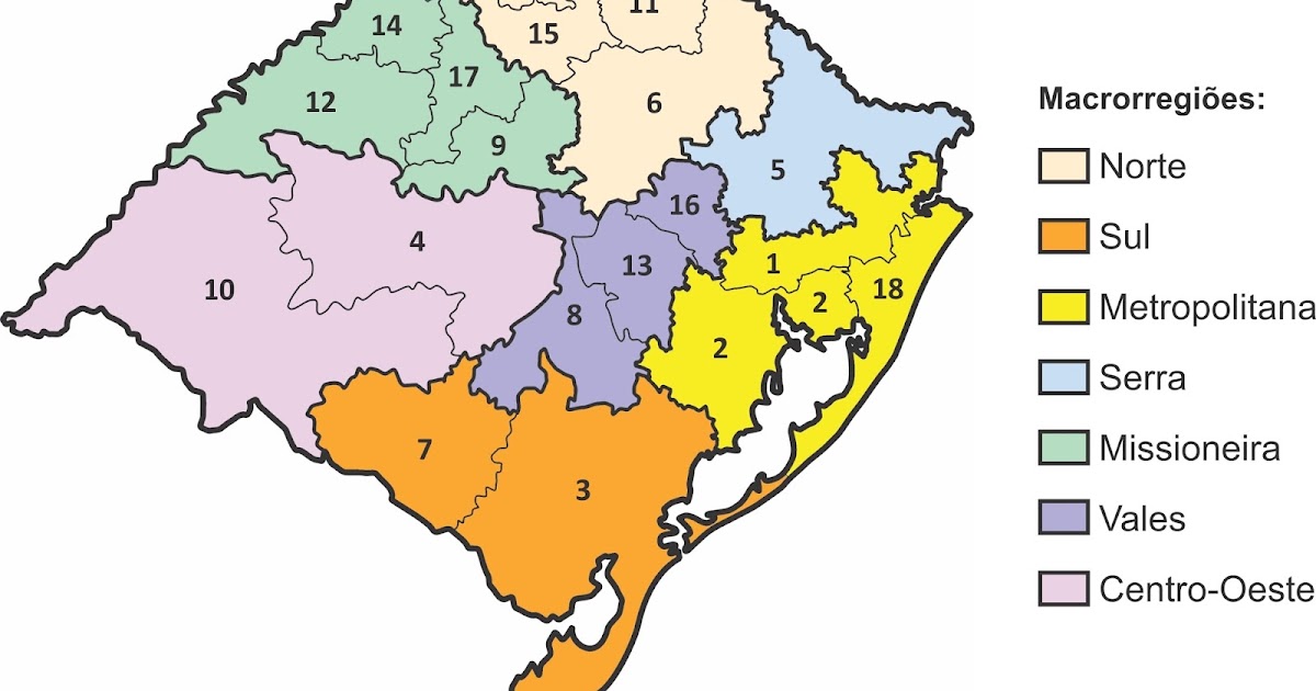 ATUALMENTE AS PRINCIPAIS REGIÕES DO RIO GRANDE DO SUL