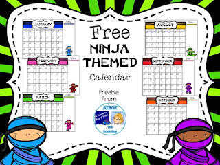 Free Ninja Themed Calendar | Classroom Freebies | Bloglovin’