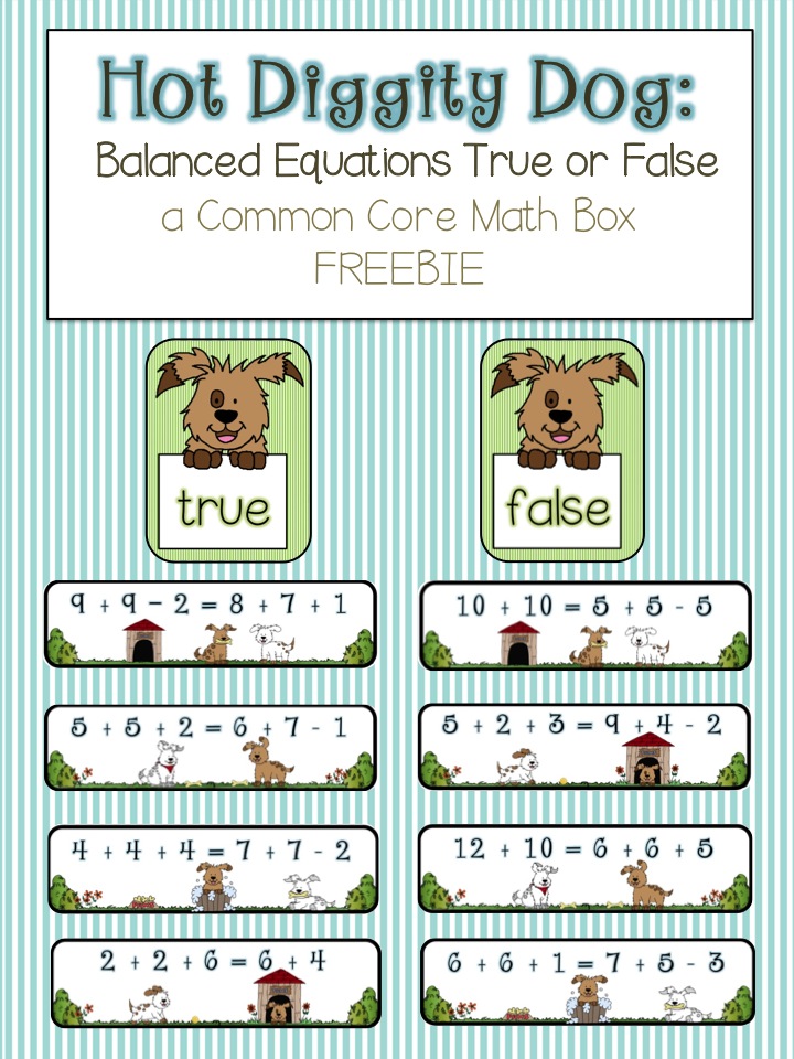 School Is a Happy Place: Hot Diggity Dog (A Math Box FREEBIE)