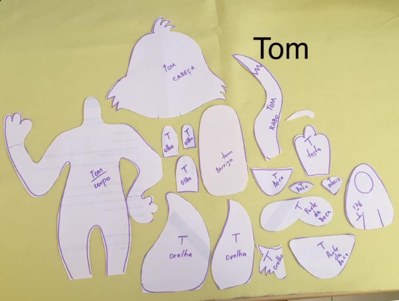 Molde Tom e Jerry para artesanato com feltro - Feltro e moldes para ...