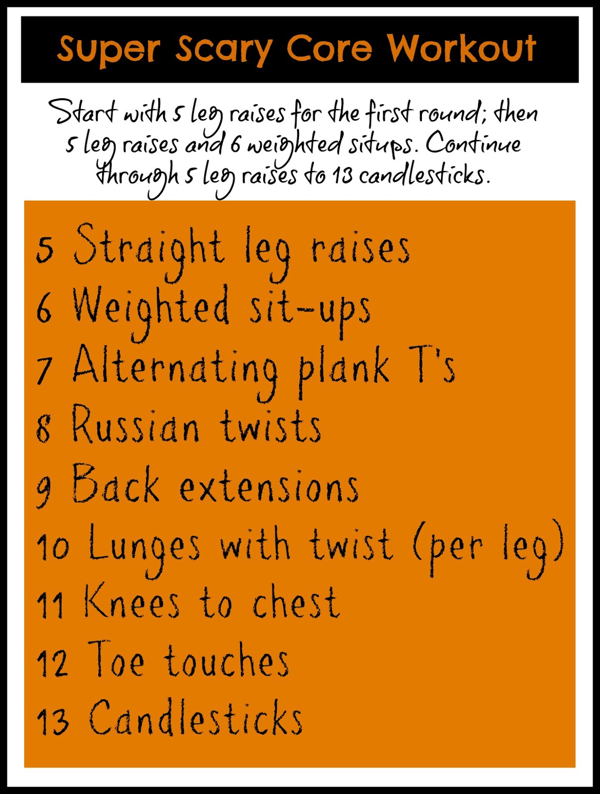 Allison's Miles: Happy Halloween Core Workout