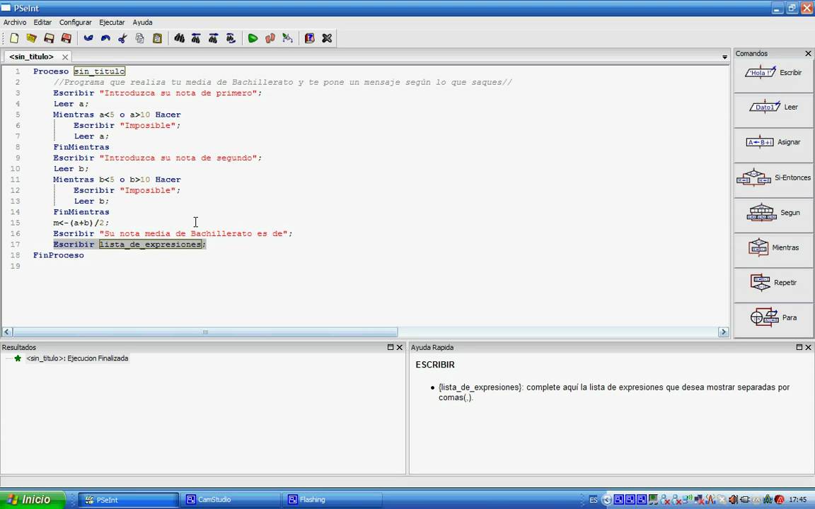 PSeint: 3.5 Solucion de problemas mediante un programa de sofware libre ...