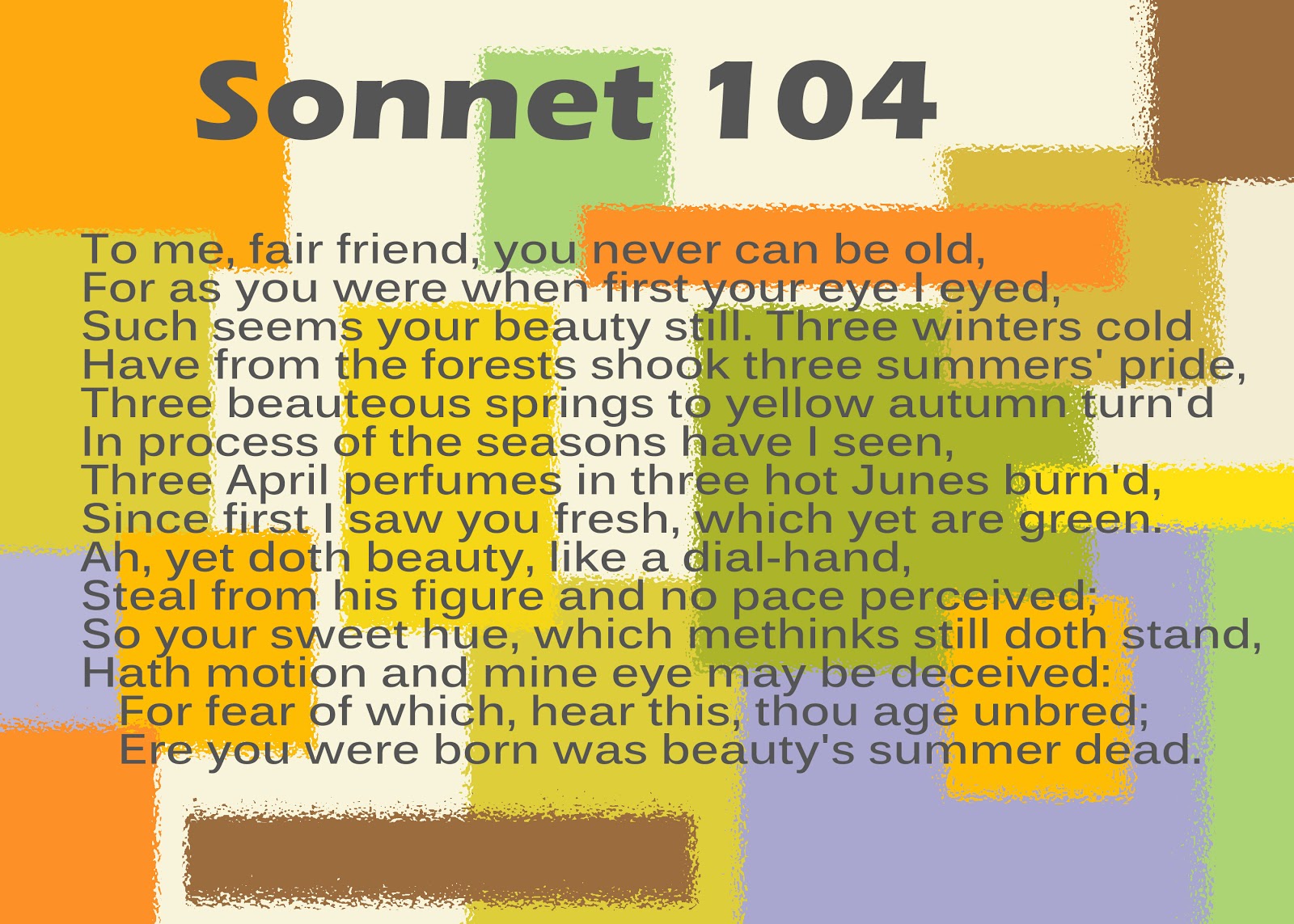 Shakesblogging™: Sonnet 104