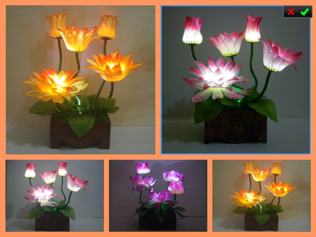 Lampu Bunga Hias: Lampu Meja Kotak " 5 TangKai