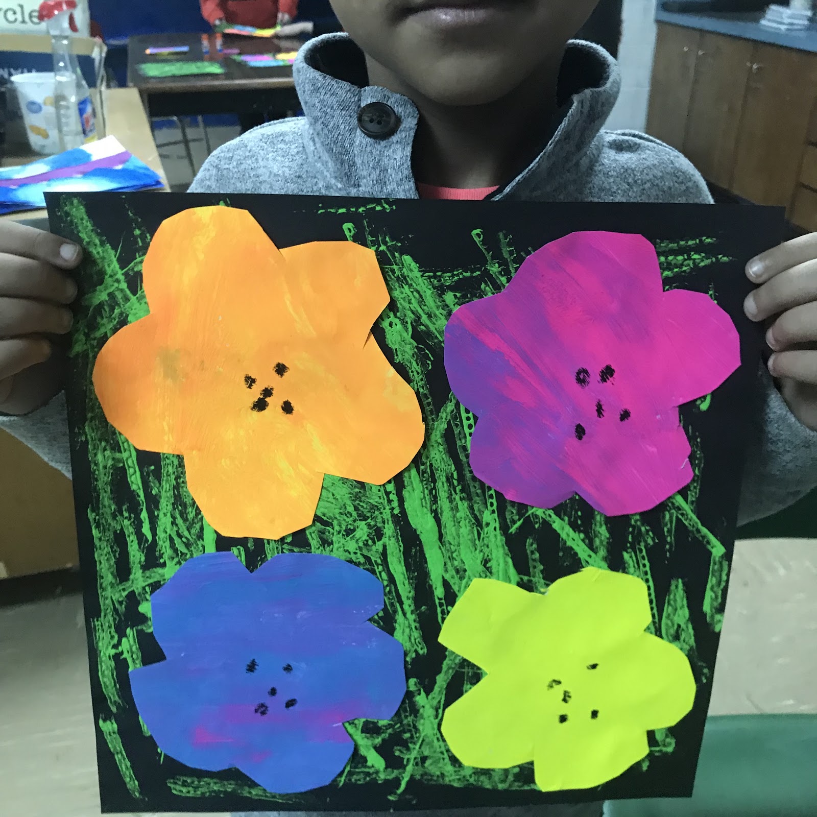 Elements of the Art Room: Kindergarten Andy Warhol Flowers