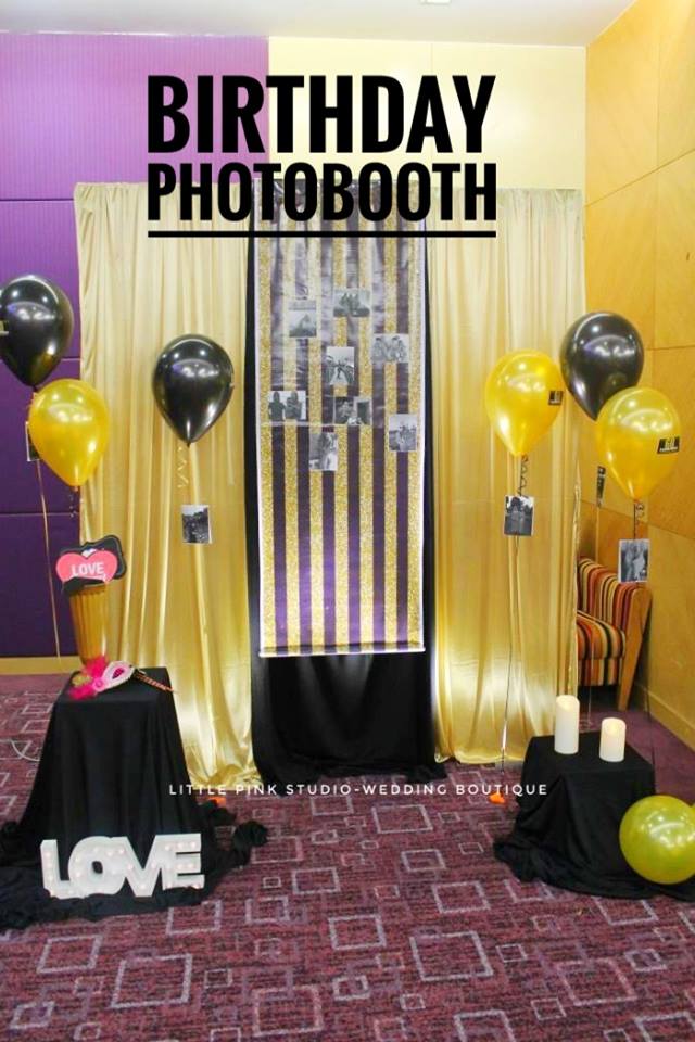 DIY Wedding Rental: Birthday Photobooth : Theme Gold Black