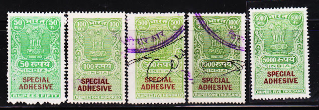 Heritage of India stamps site: India Special Adhesive fiscal stamps
