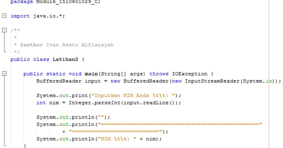 VANRESTUAL: CODE JAVA UNTUK MENGINPUTKAN DATA NIM MENGGUNAKAN INPUTAN ...