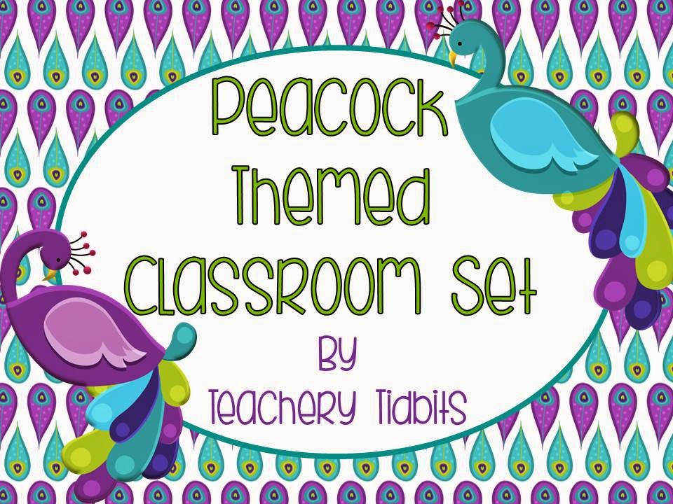 Teachery Tidbits: Peacock Themed Classroom Decor