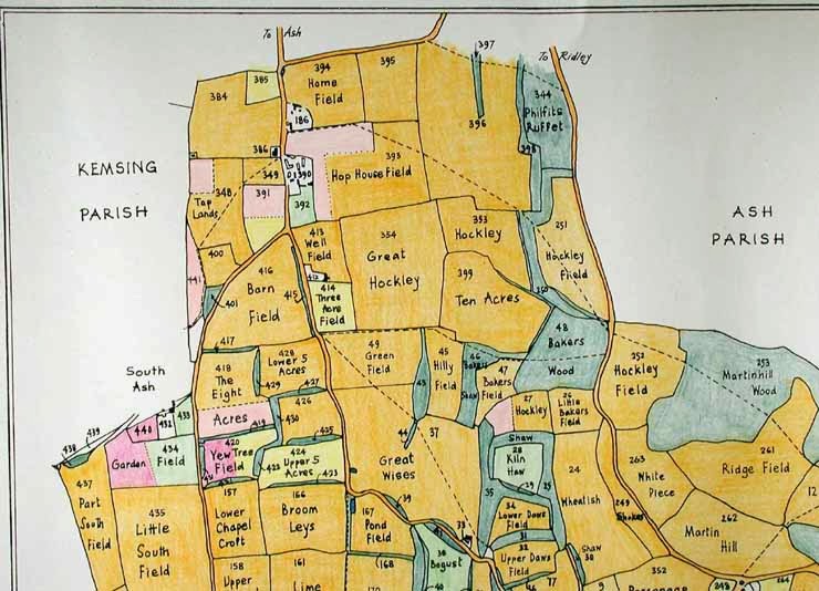 Stansted & Fairseat: yesteryear and today: Stansted tithe map