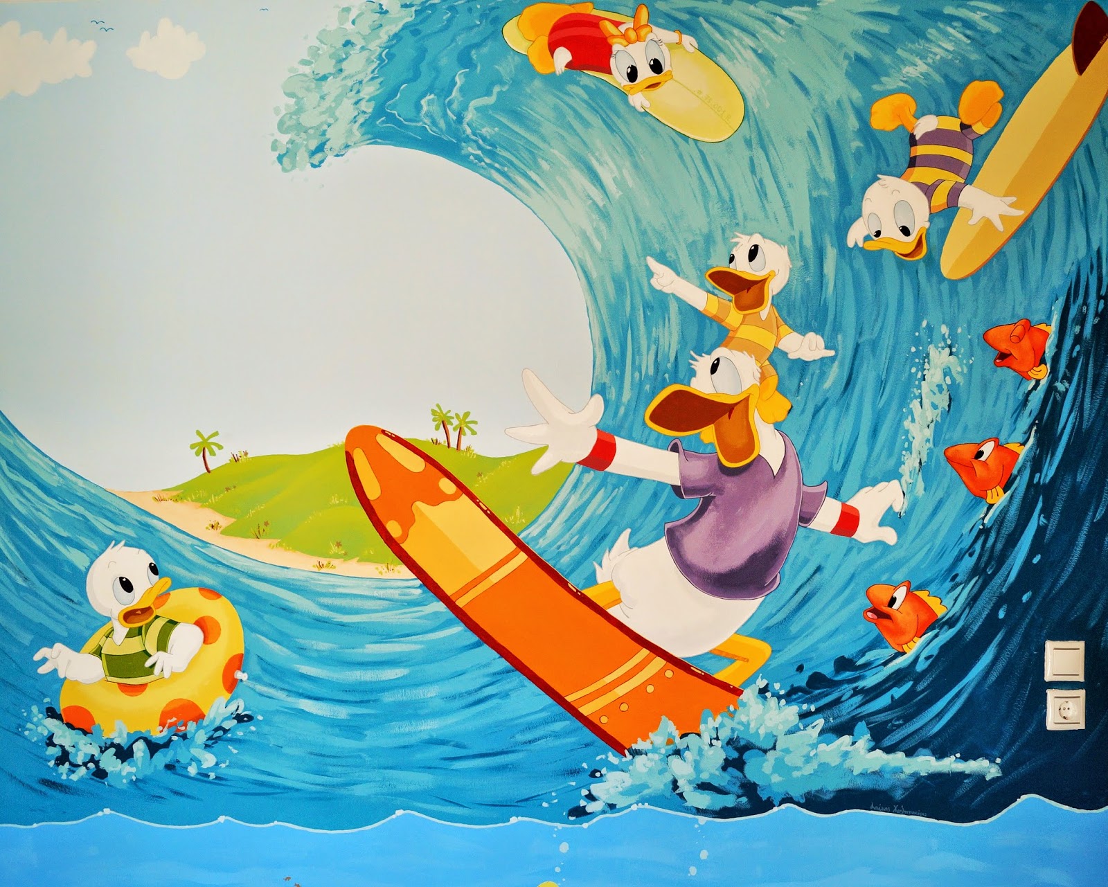 Τοιχογραφίες Παιδικών Δωματίων: 16.Σέρφινγκ με Ντόναλντ / Surfing with ...