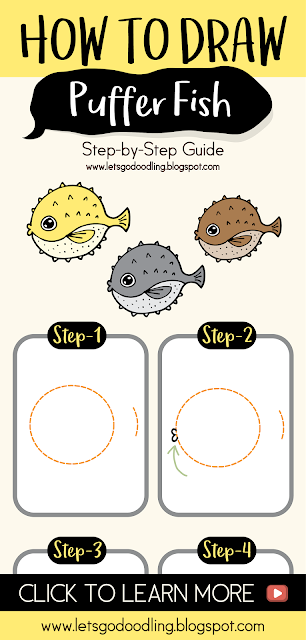 How To Draw Puffer Fish - Easy Step By Step Drawing Tutorial