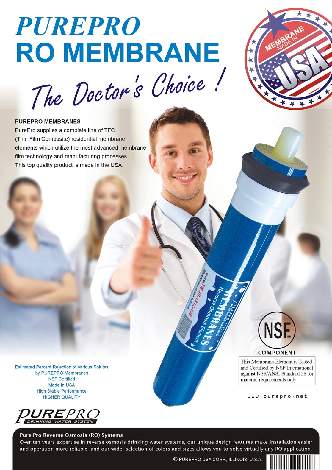 PurePro® USA Standard RO Systems QC-105 Blue Series