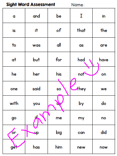 Tales From Miss D: Sight Word Tracking & Assessing
