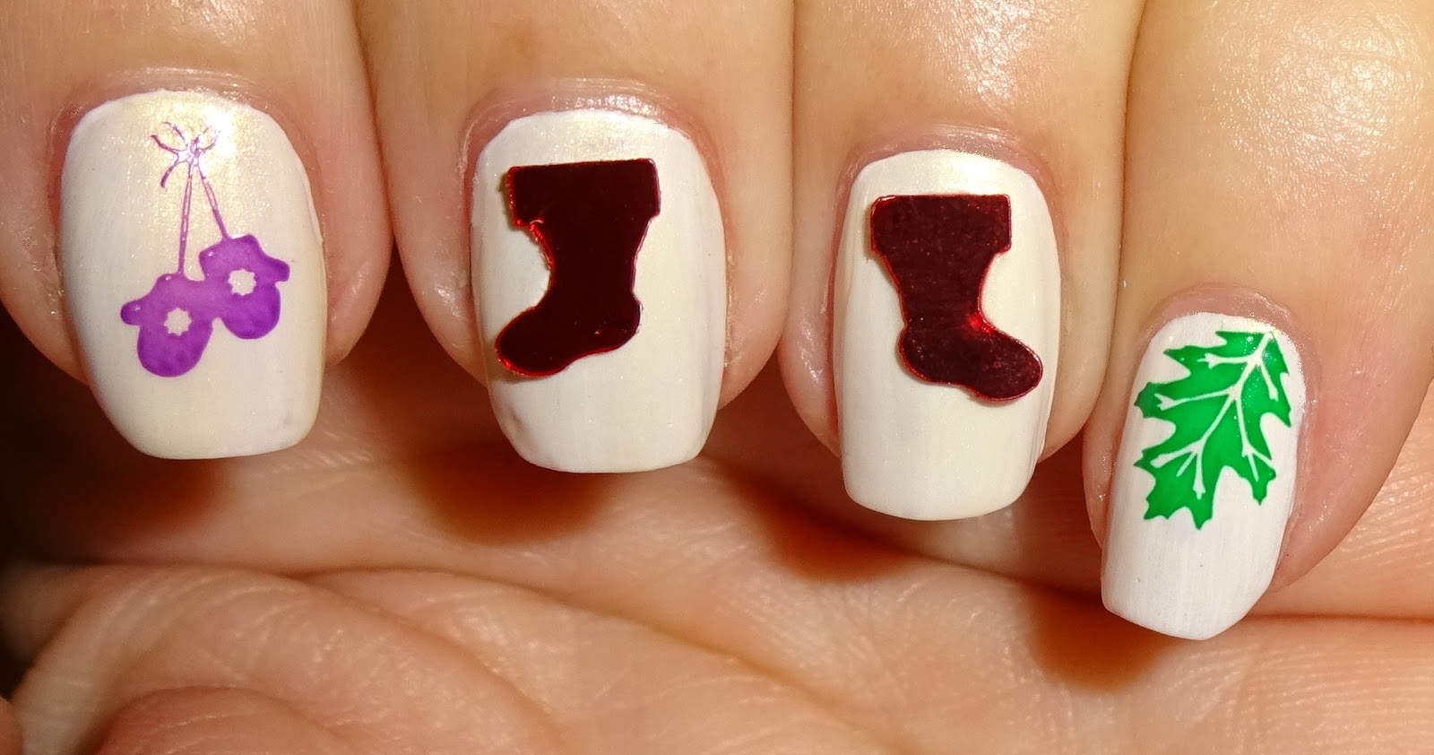 Wendy's Delights: Red Christmas Stocking Nail Decals from Charlies Nail Art
