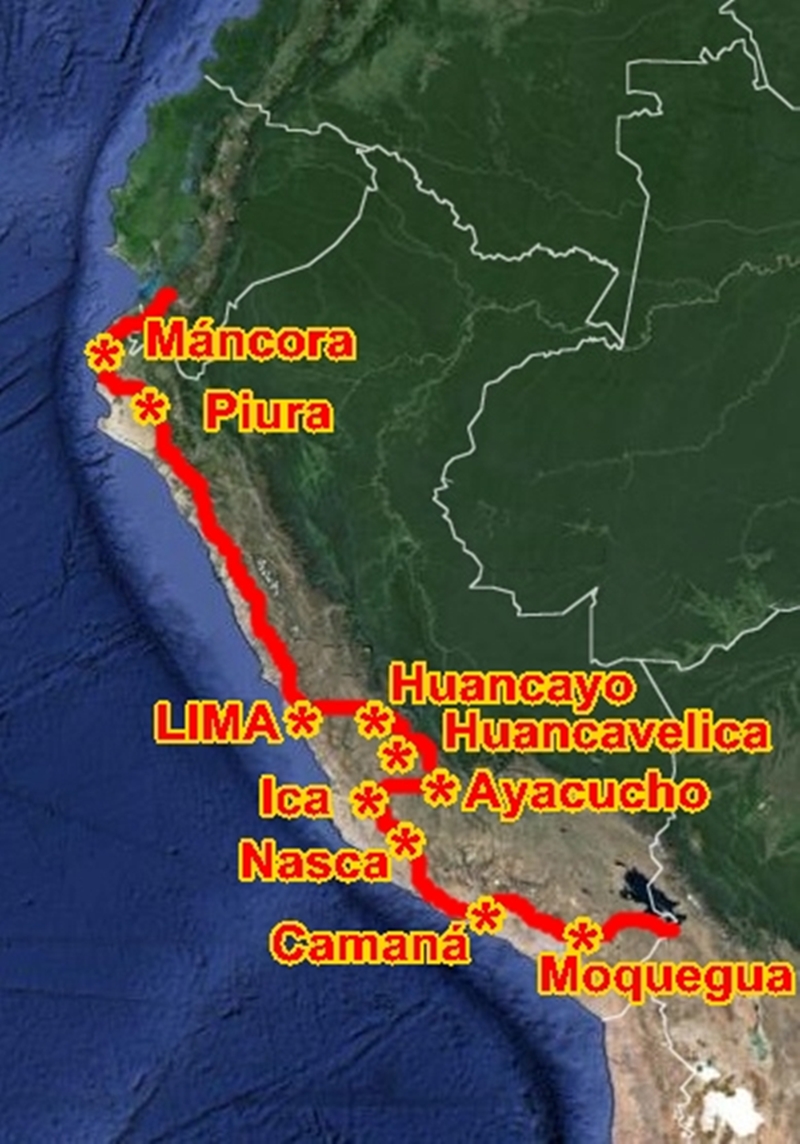 Perú (tercera visita, 2016): Ruta y gastos.