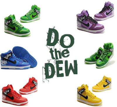 the-one sneaker: Custom Do The Dew High Tops Nike Dunk Green Label Art ...