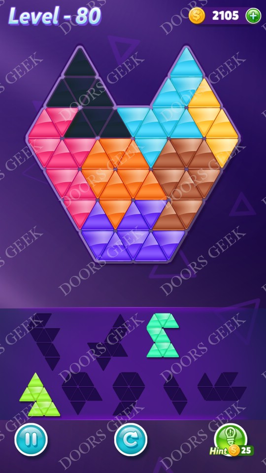 Block! Triangle Puzzle Advanced Level 80 Solution ~ Doors Geek