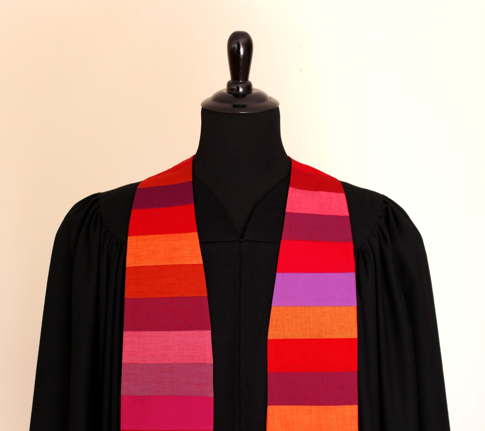 Clergy Stoles: Red Clergy Stole - Shot Cottons